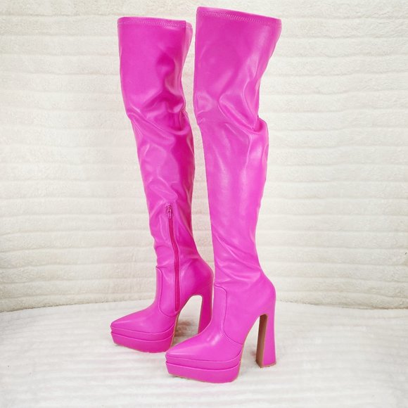 Mixx Shuz | Shoes | Delicious Hot Pink Fuchsia Pointy Toe Platform High ...